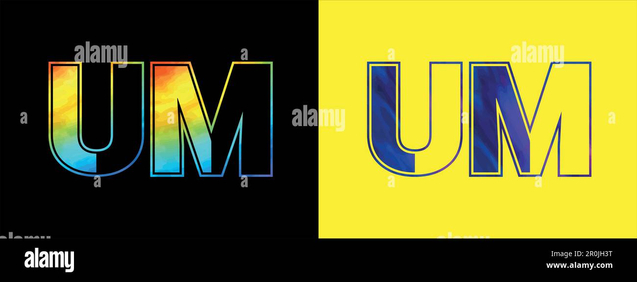 Unique UM letter logo Icon vector template. Premium stylish alphabet ...