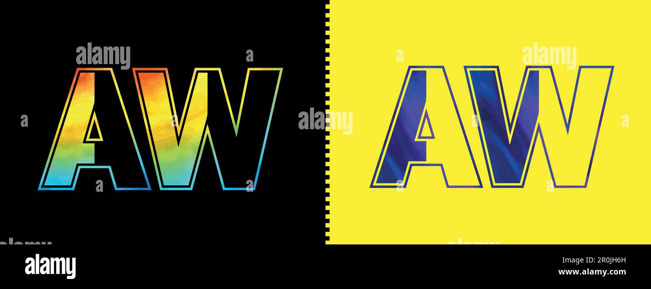 Initial letter AW logo Icon vector design template. Premium luxurious ...