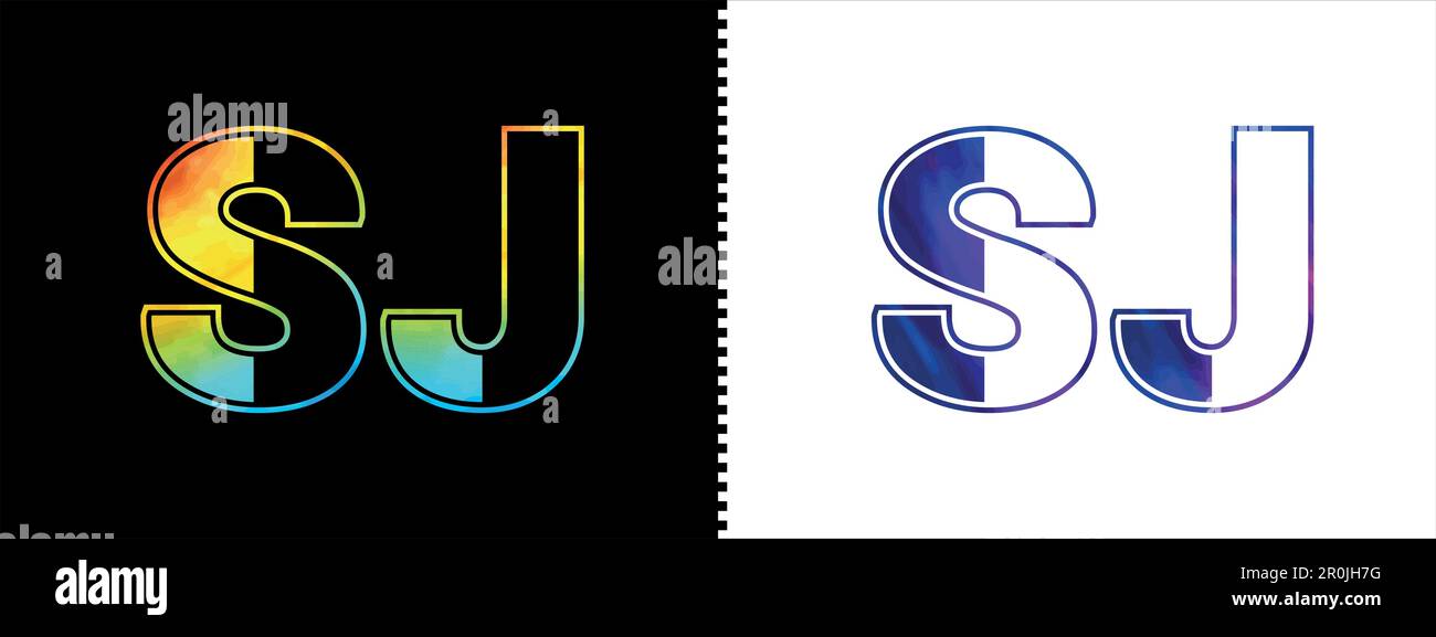 Letter SJ logo design vector template. Creative modern luxurious ...