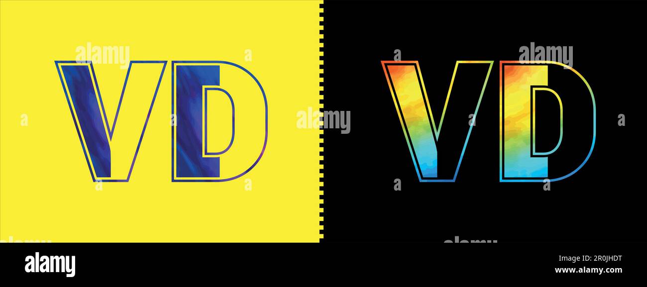 Unique VD letter logo Icon vector template. Premium stylish alphabet ...
