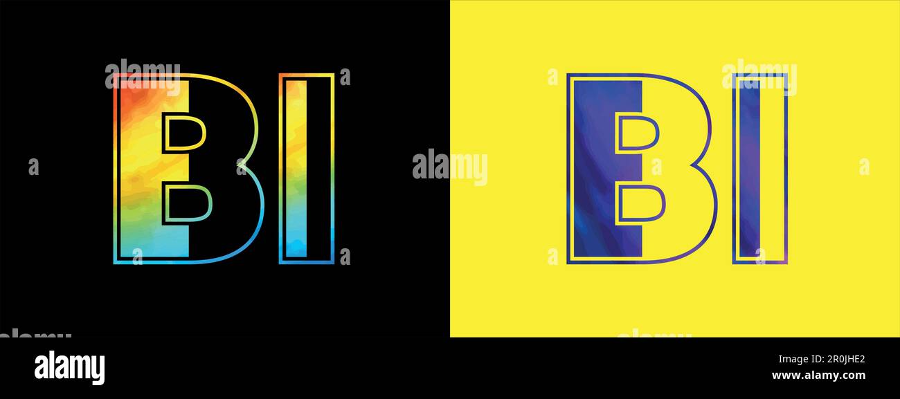 Letter BI logo design vector template. Creative modern luxurious ...
