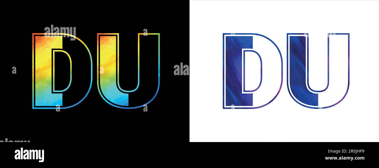Unique DU letter logo Icon vector template. Premium stylish alphabet ...