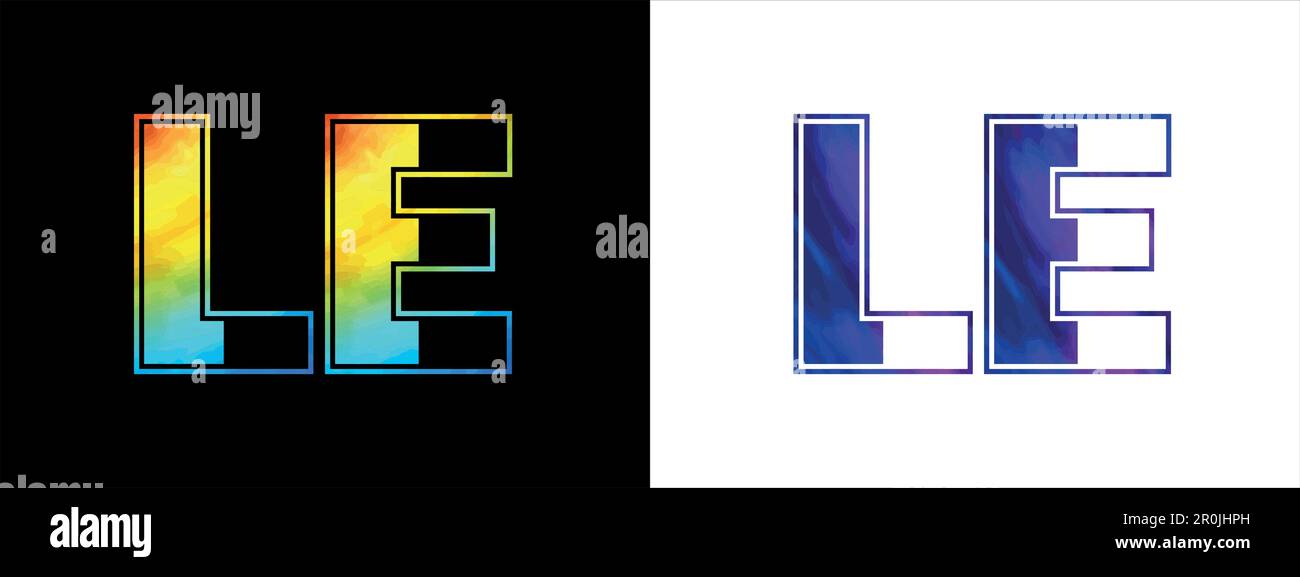 Initial letter LE logo Icon vector design template. Premium luxurious ...