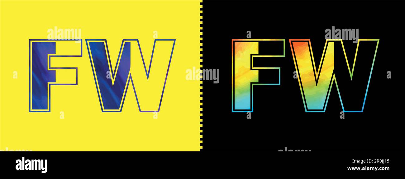 Fw letter logo Stock Vector Images - Alamy