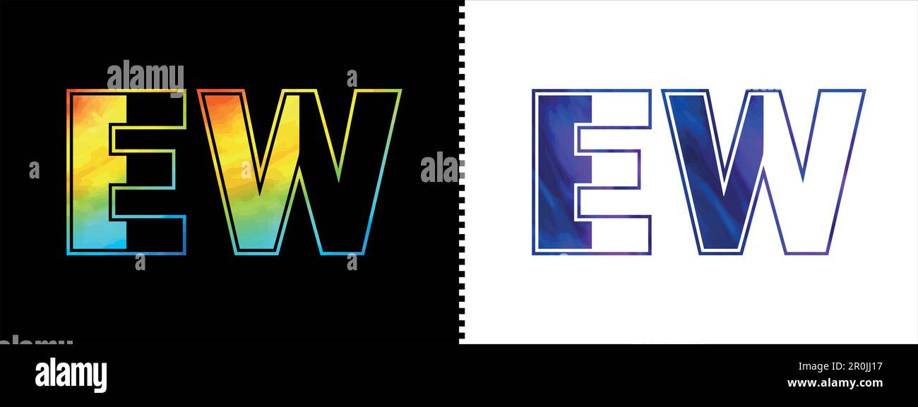 Unique EW letter logo Icon vector template. Premium stylish alphabet logo design for corporate ...