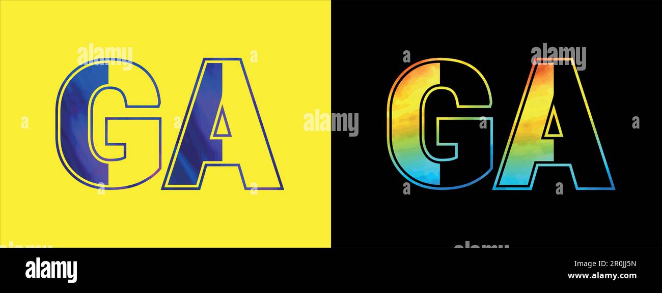 Initial letter GA logo Icon vector design template. Premium luxurious ...