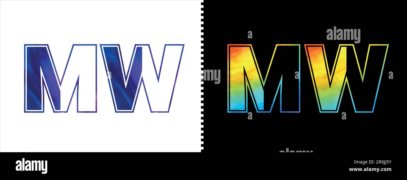 Letter MW logo design vector template. Creative modern luxurious ...