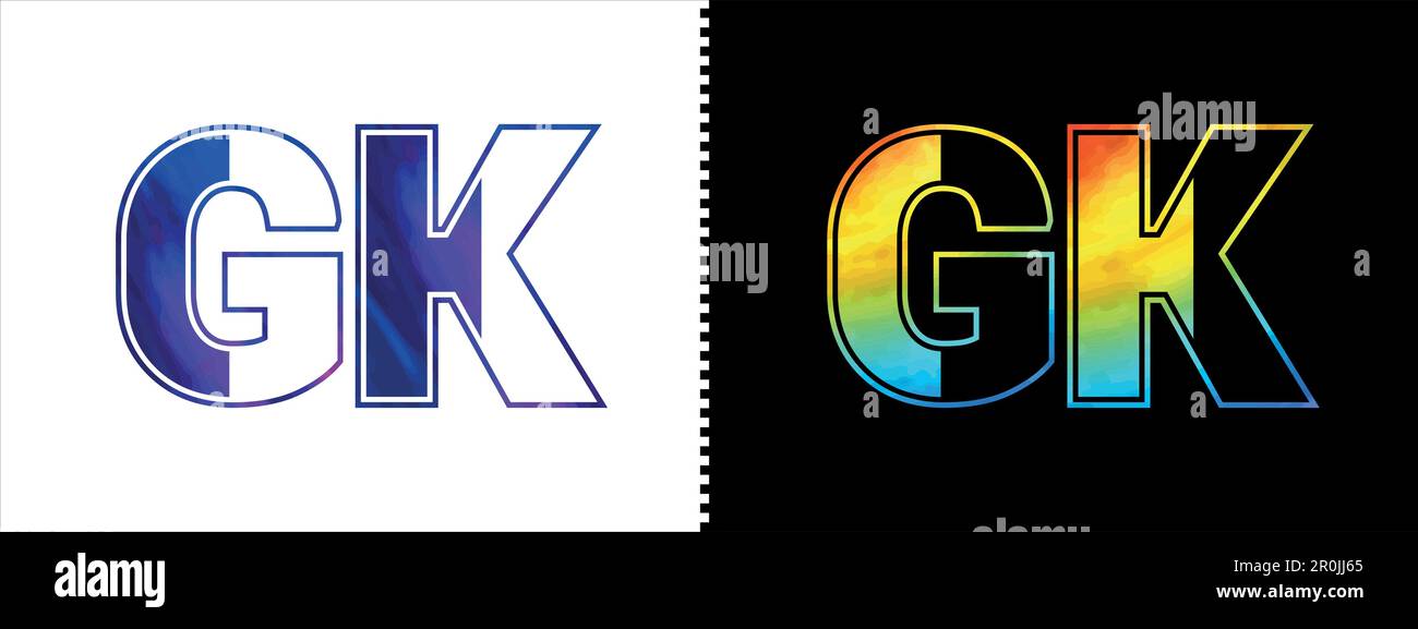 Initial letter GK logo Icon vector design template. Premium luxurious ...