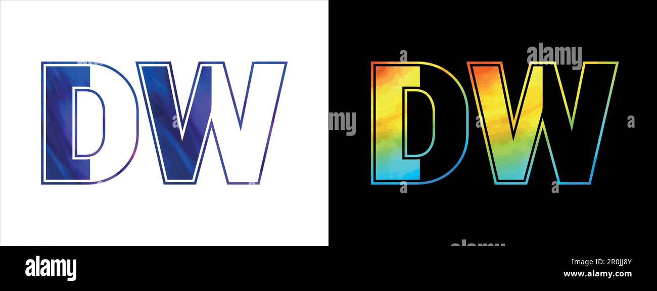 Letter DW logo design vector template. Creative modern luxurious ...