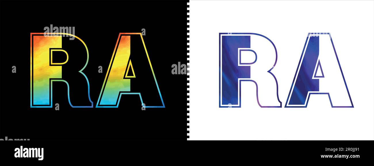Unique RA letter logo Icon vector template. Premium stylish alphabet logo design for corporate ...