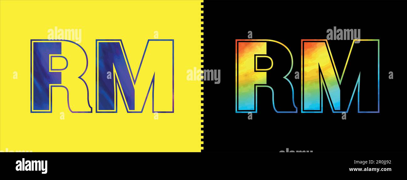Letter RM logo design vector template. Creative modern luxurious ...