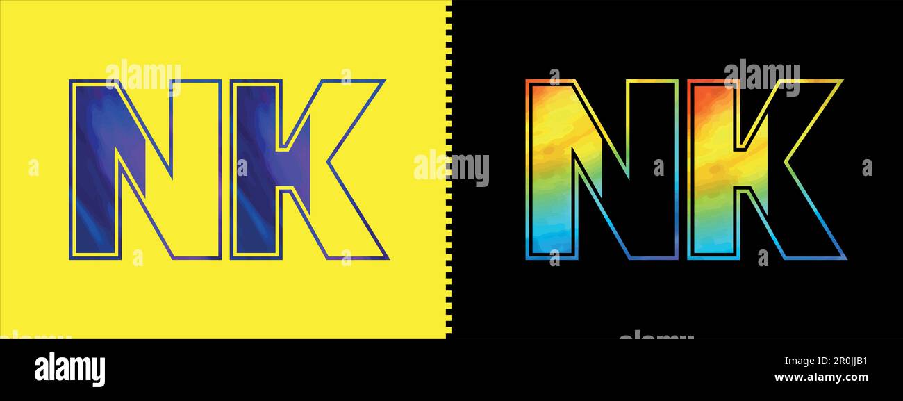 Initial letter NK logo Icon vector design template. Premium luxurious ...