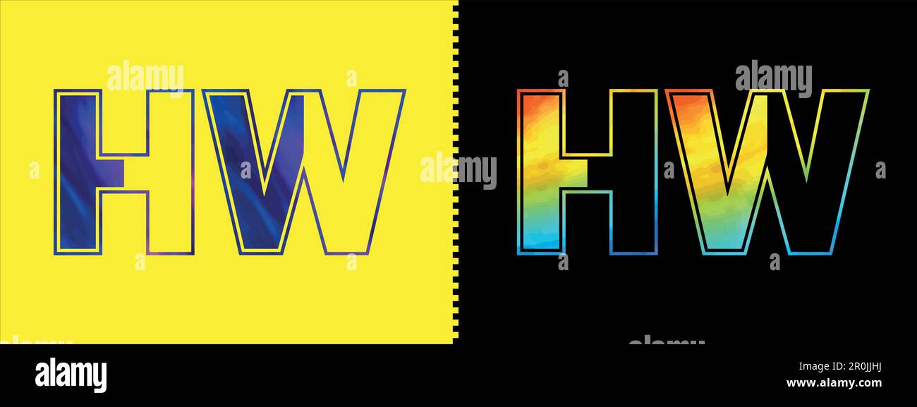 Initial letter HW logo Icon vector design template. Premium luxurious ...