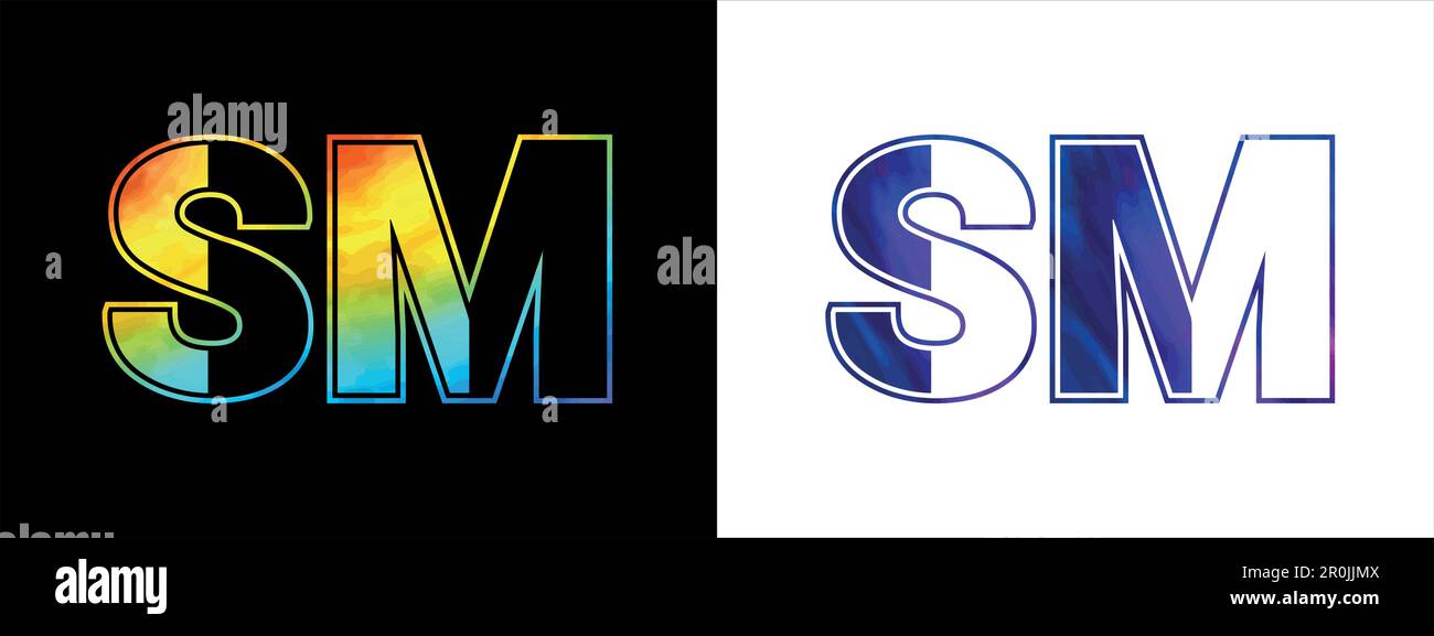 Initial letter SM logo Icon vector design template. Premium luxurious ...