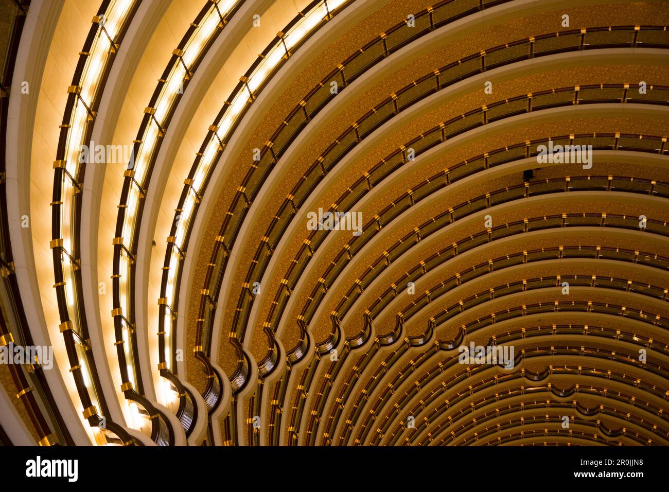 Overhead of Atrium at Grand Hyatt Hotel inside Jin Mao Tower, Pudong ...
