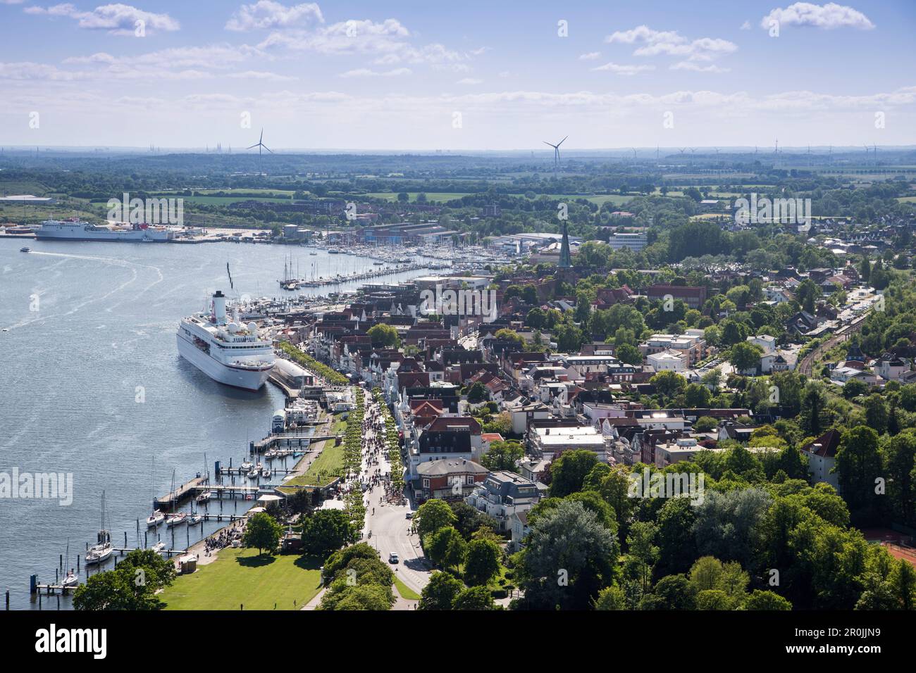 Cruise ship MS Deutschland (Reederei Peter Deilmann) at pier seen from ...