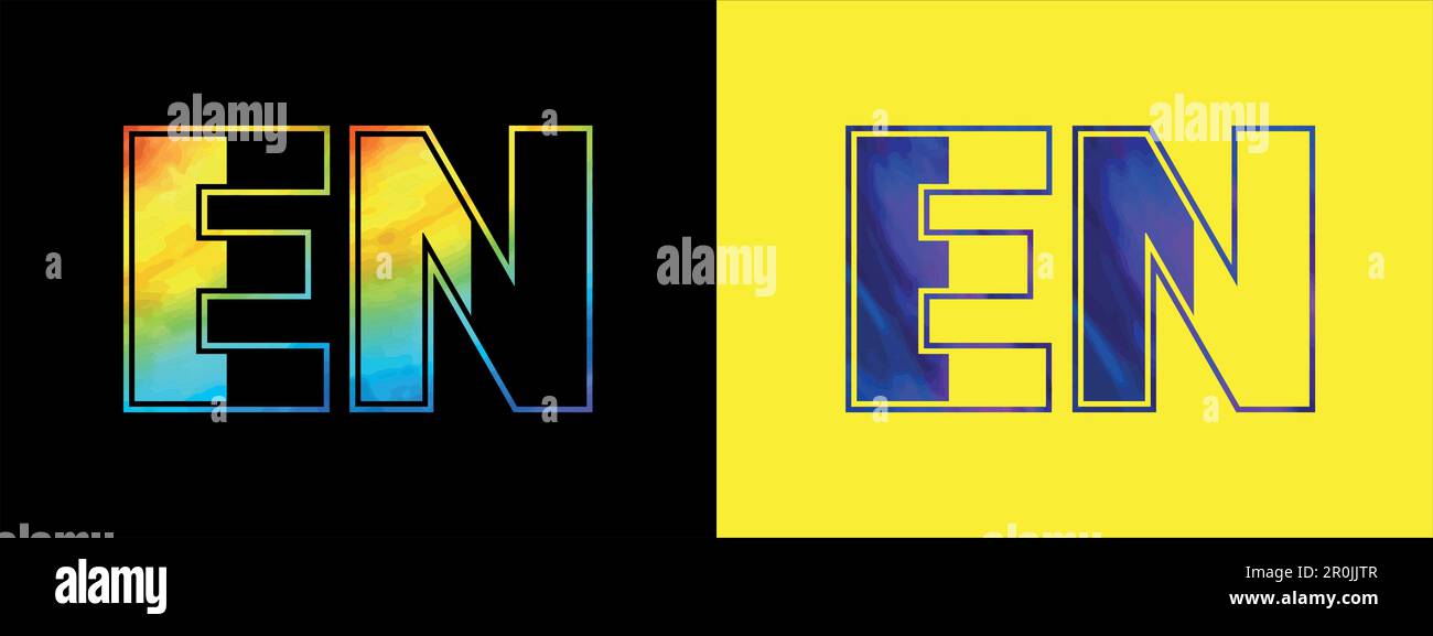 Unique EN letter logo Icon vector template. Premium stylish alphabet ...