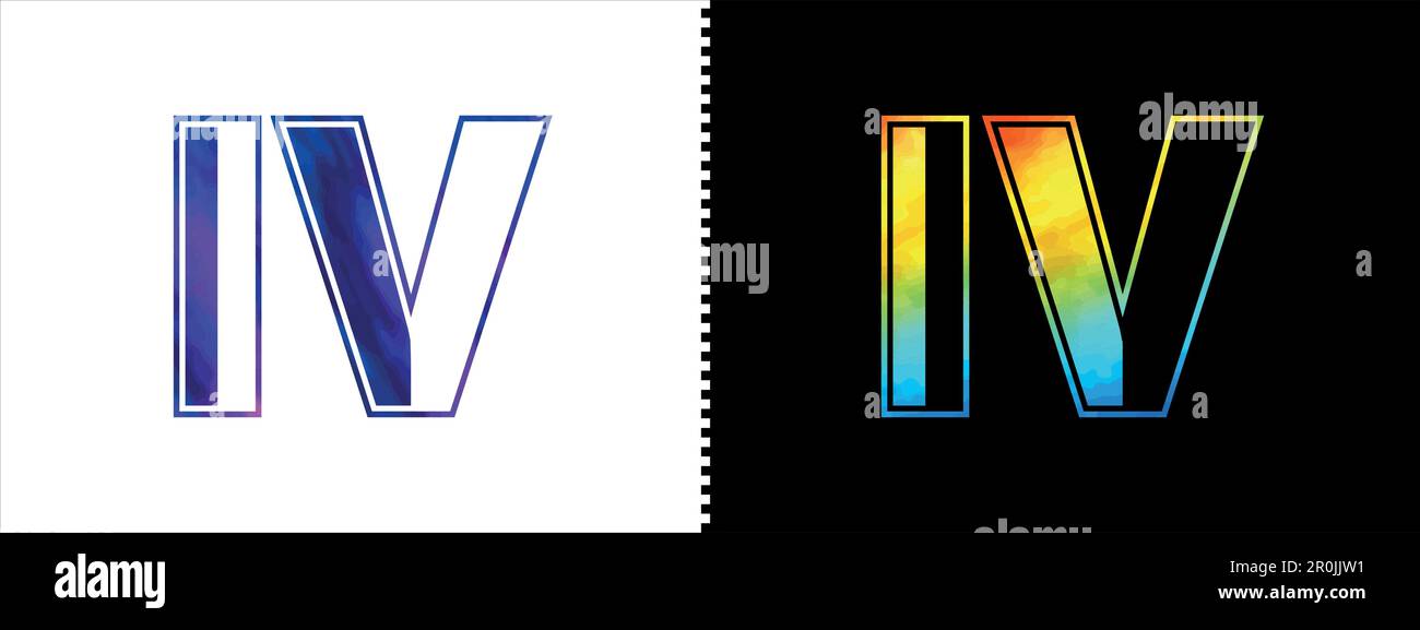 Initial letter IV logo Icon vector design template. Premium luxurious logotype for corporate ...