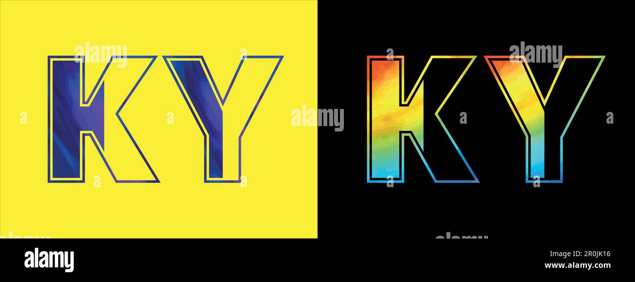 Initial letter KY logo Icon vector design template. Premium luxurious ...