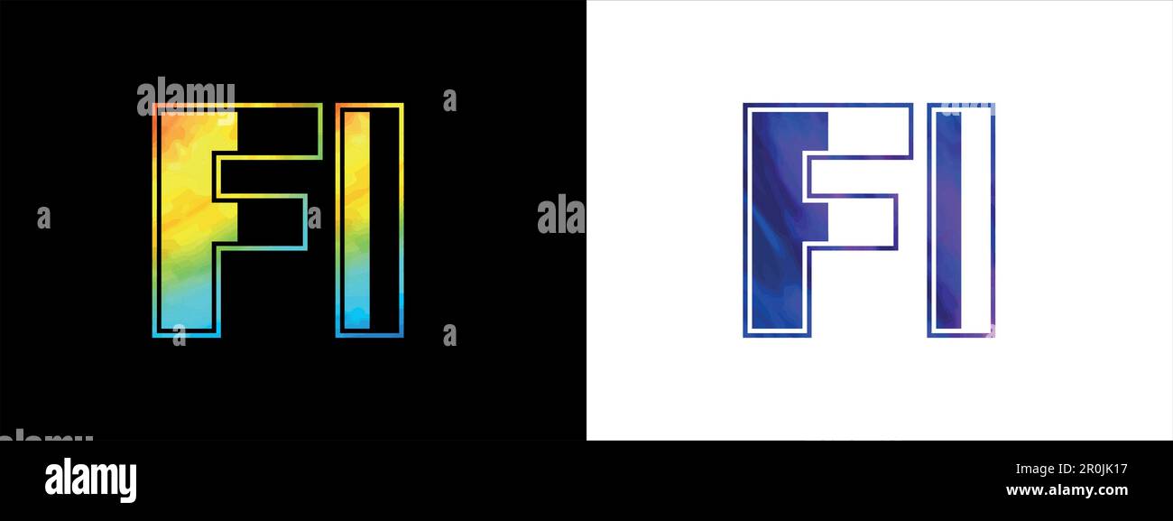 Unique FI letter logo Icon vector template. Premium stylish alphabet ...