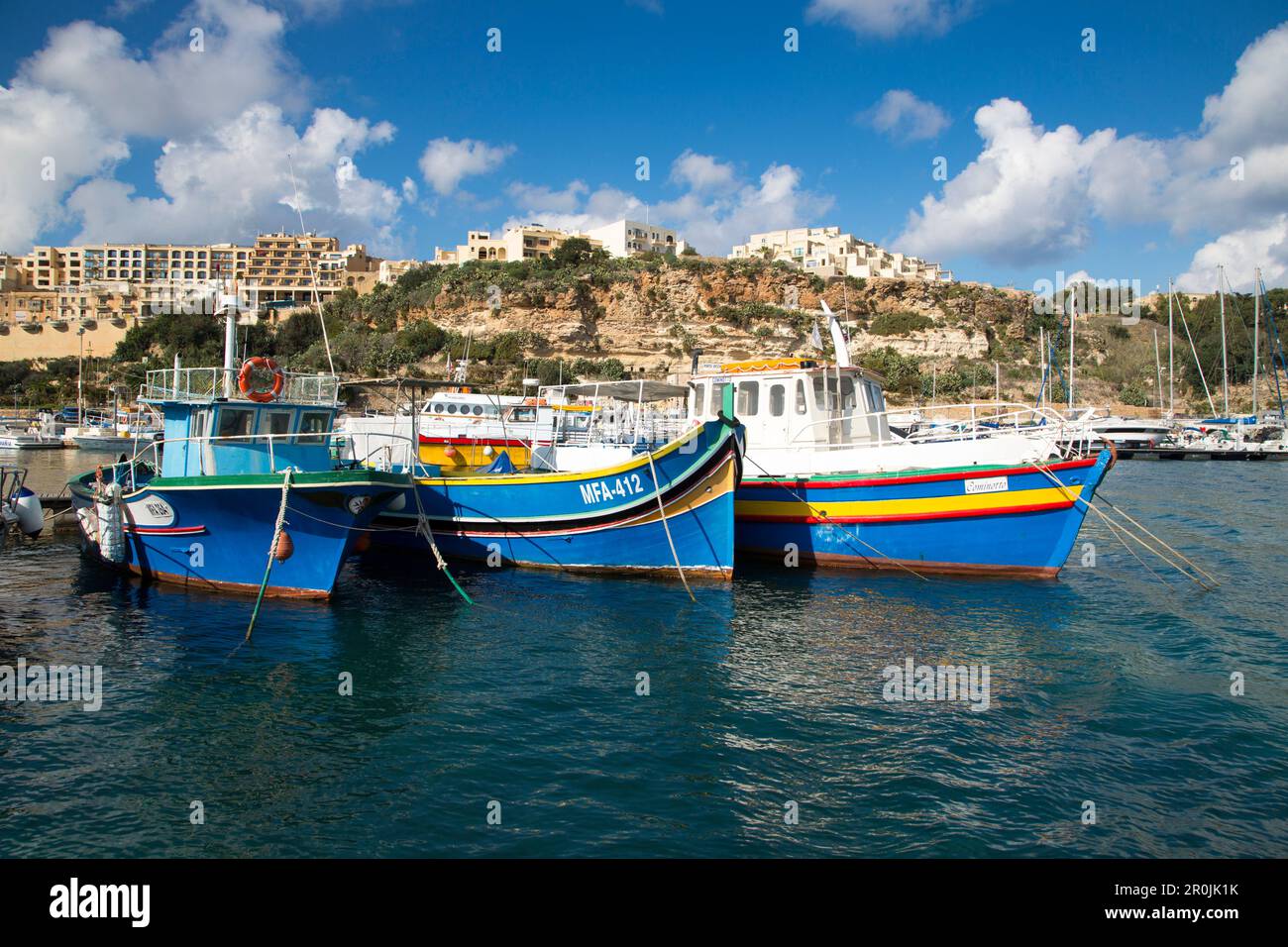 Fishing boats mgarr gozo hi-res stock photography and images - Alamy