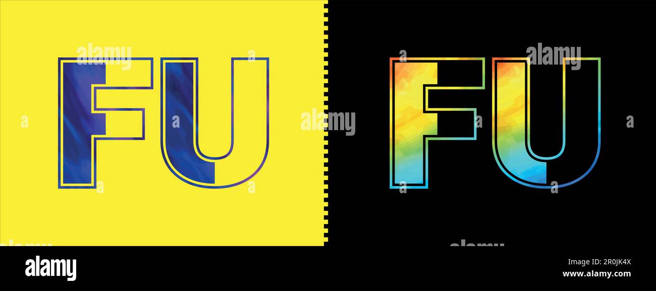 Unique FU letter logo Icon vector template. Premium stylish alphabet ...