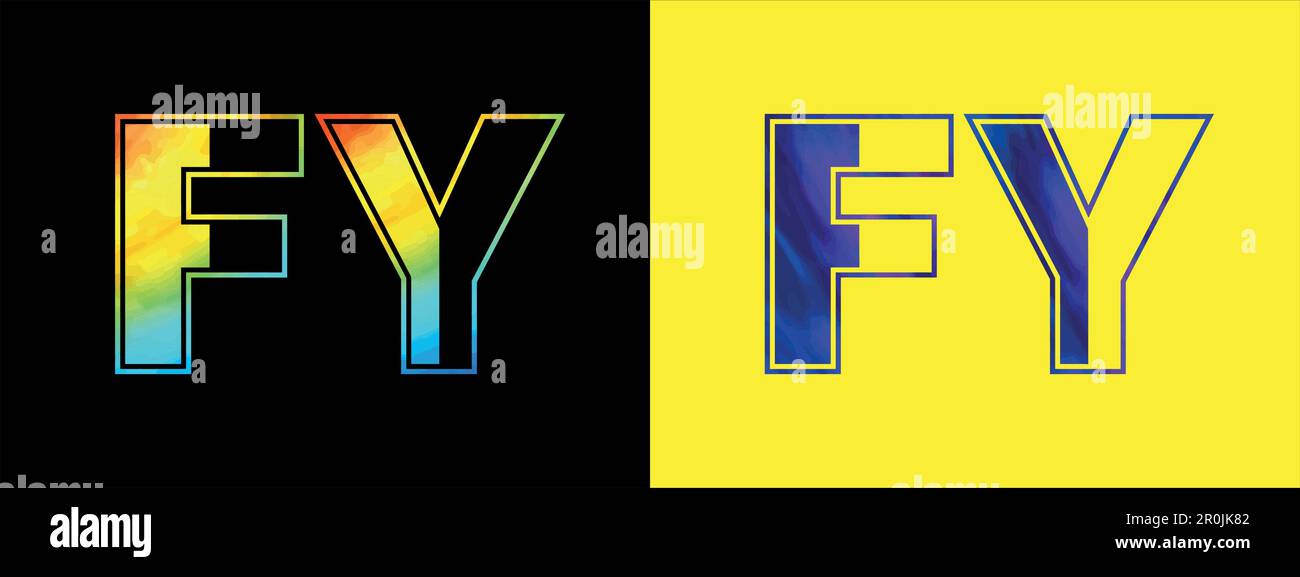 Letter FY logo design vector template. Creative modern luxurious ...