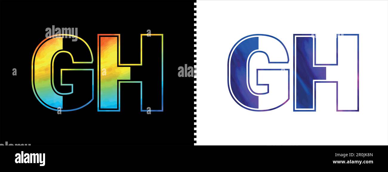 Letter GH logo design vector template. Creative modern luxurious ...