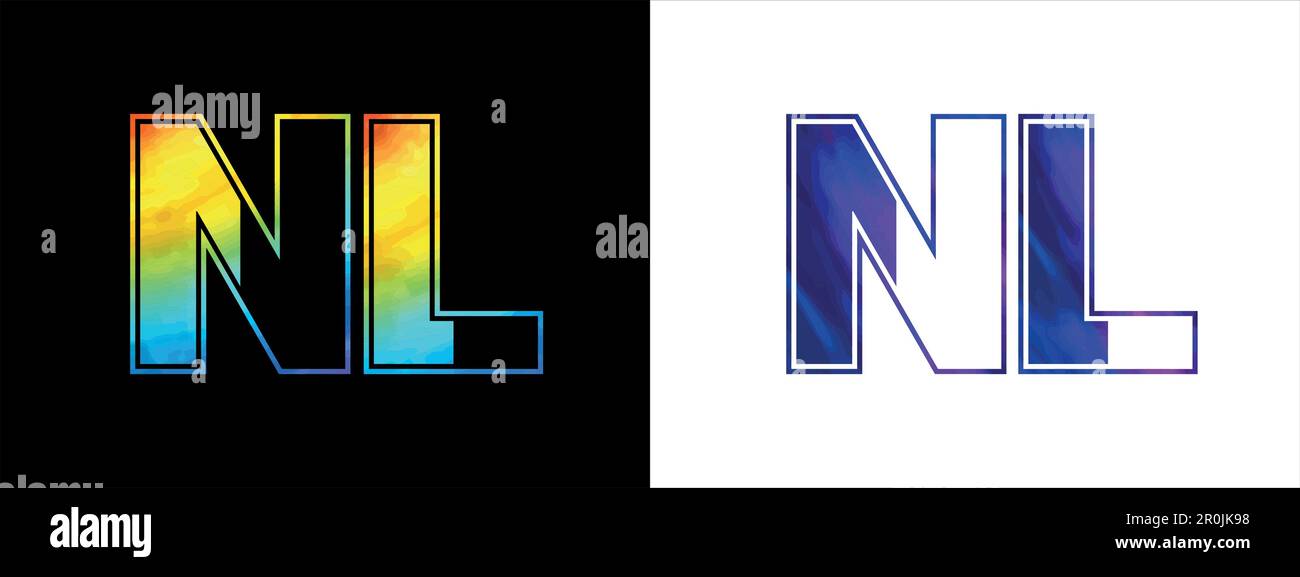 Letter NL logo design vector template. Creative modern luxurious ...