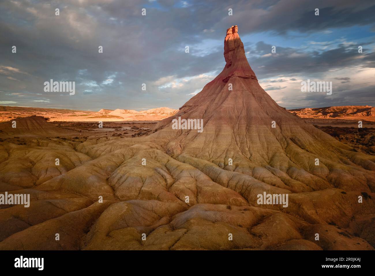 Sunrise at Castil de Tierra, El Castildetierra, Bardenas Reales, semi ...