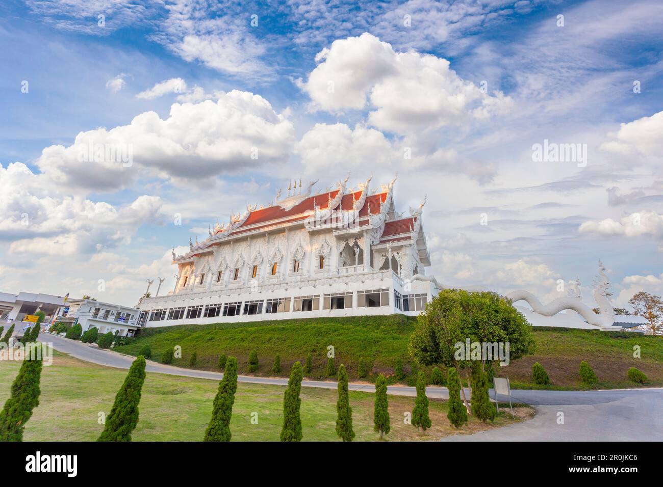 Scenic of Wat Haui Pla Kang temple with blue sky in Chiang Rai ...