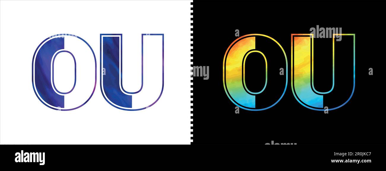 Initial letter OU logo Icon vector design template. Premium luxurious ...