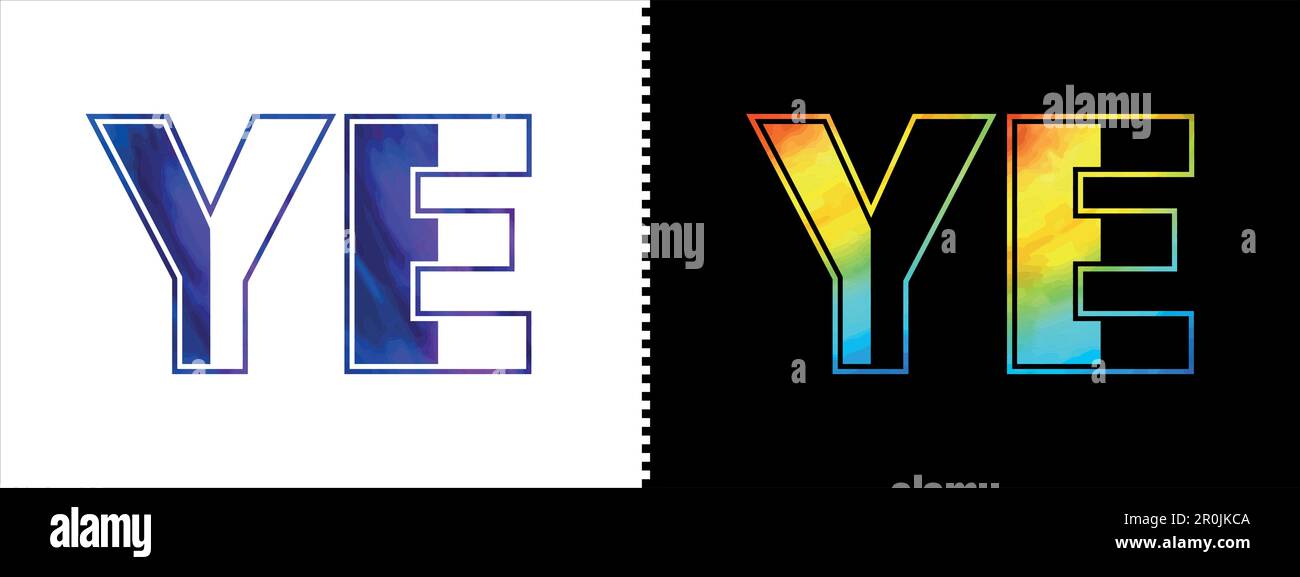 Letter YE logo design vector template. Creative modern luxurious ...