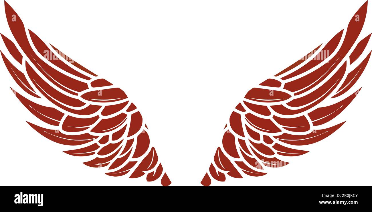Angel wings, bird wings collection cartoon hand drawn vector ...