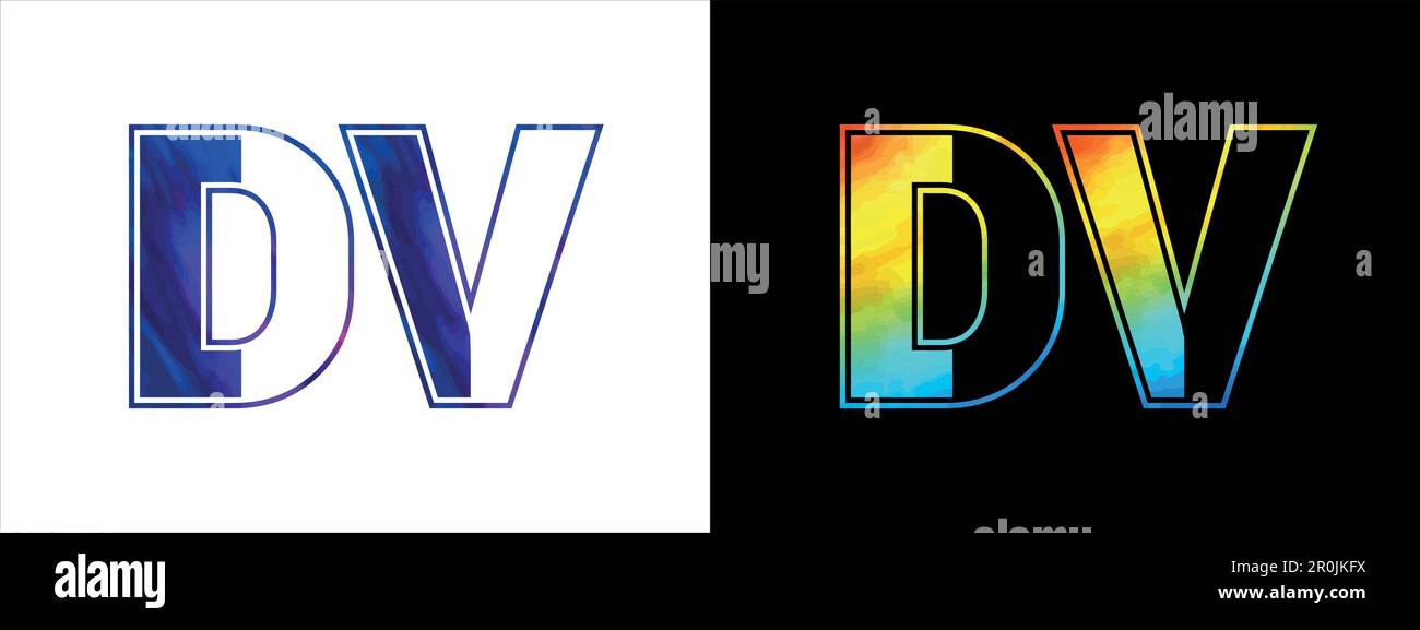 Initial letter DV logo Icon vector design template. Premium luxurious ...
