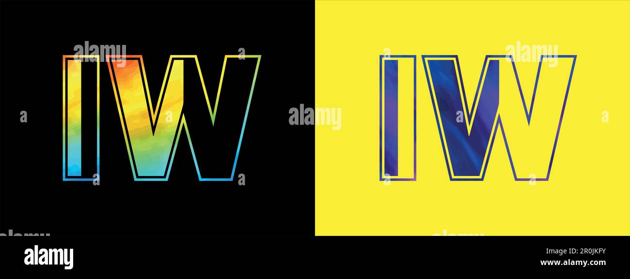 Letter IW logo design vector template. Creative modern luxurious ...