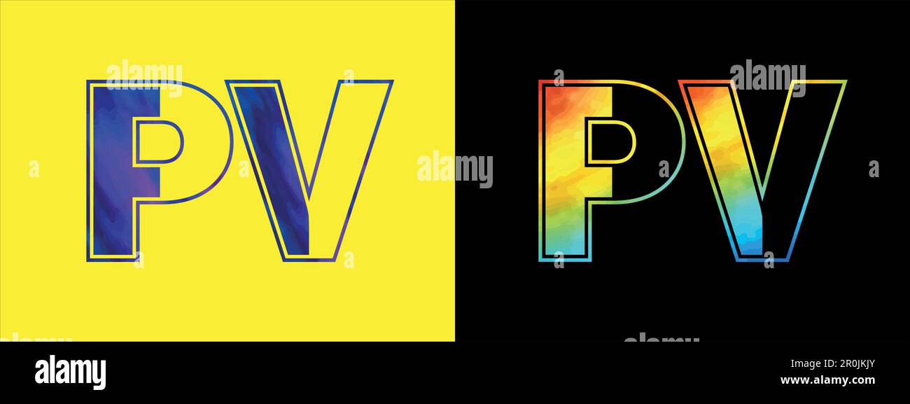 Unique PV letter logo Icon vector template. Premium stylish alphabet ...