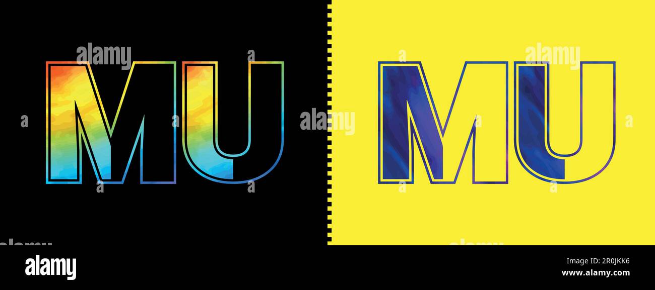 Unique MU letter logo Icon vector template. Premium stylish alphabet ...