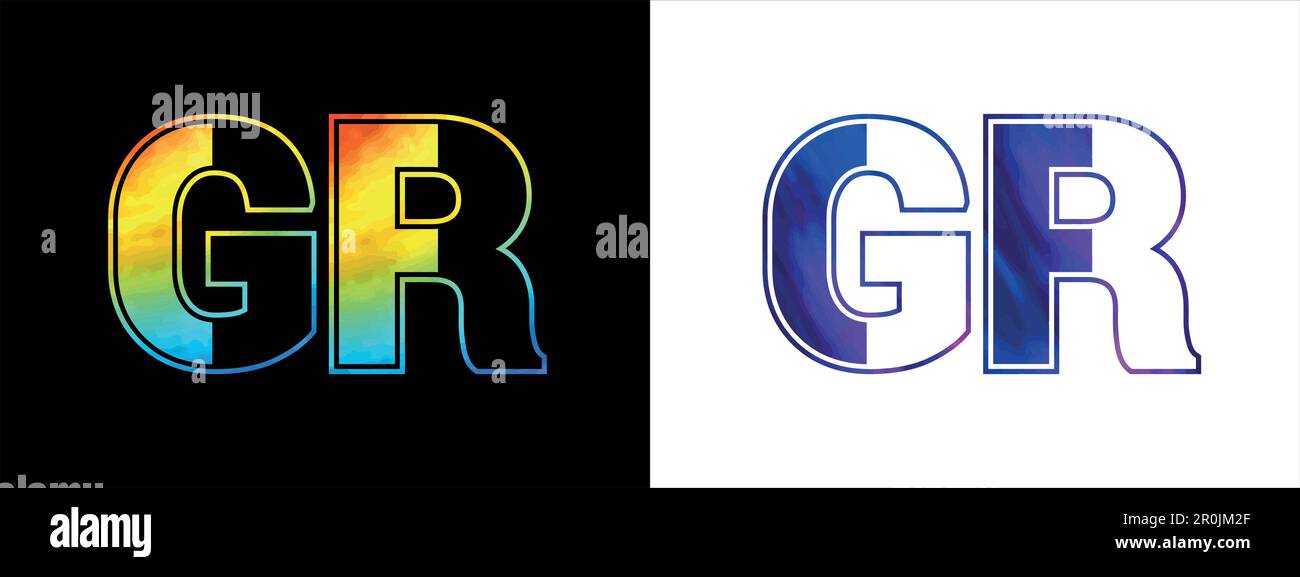 Letter GR logo design vector template. Creative modern luxurious ...
