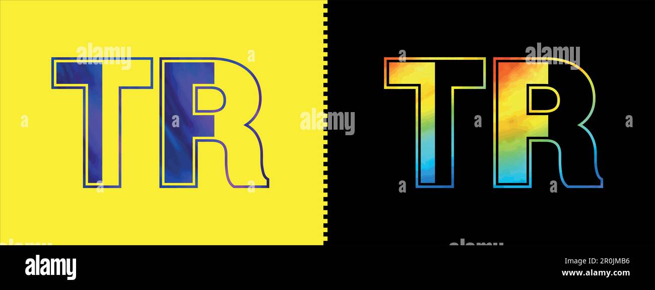 Letter TR logo design vector template. Creative modern luxurious ...