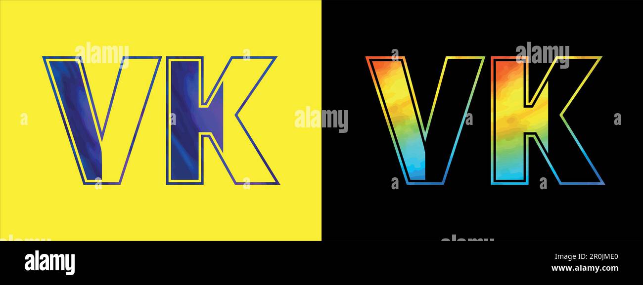 Initial letter VK logo Icon vector design template. Premium luxurious ...