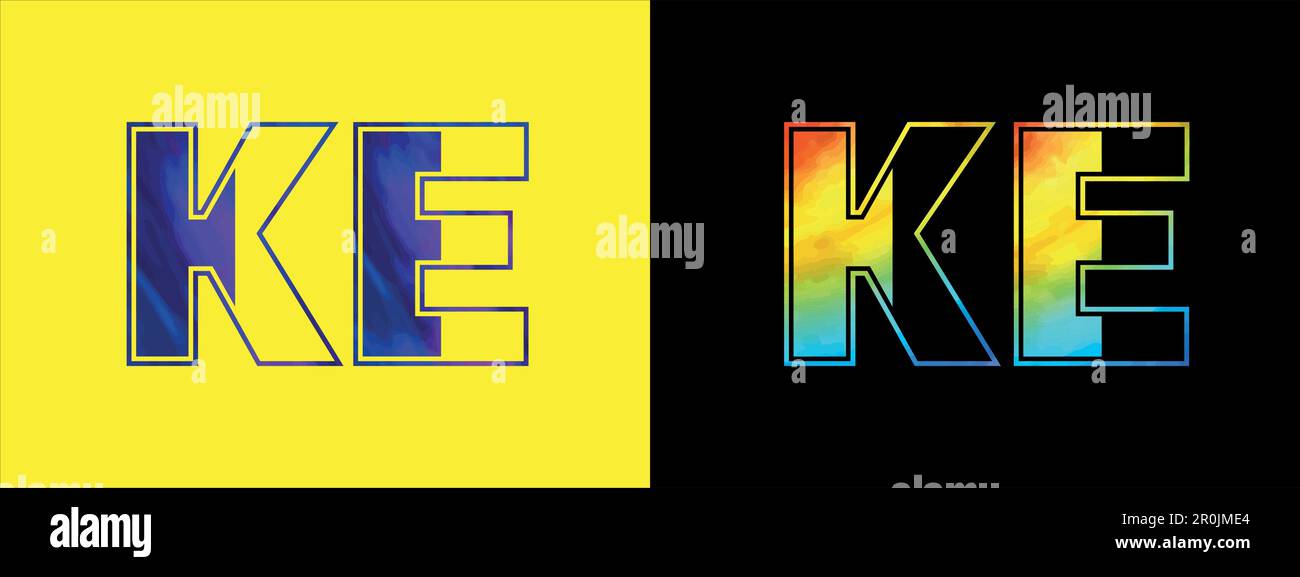 Unique KE letter logo Icon vector template. Premium stylish alphabet ...