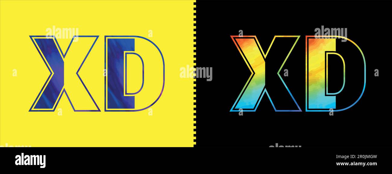 Initial letter XD logo Icon vector design template. Premium luxurious logotype for corporate ...