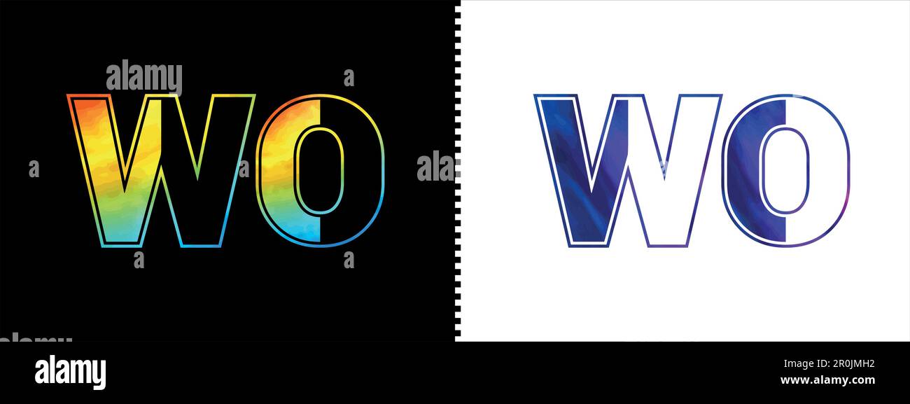 Letter WO logo design vector template. Creative modern luxurious ...