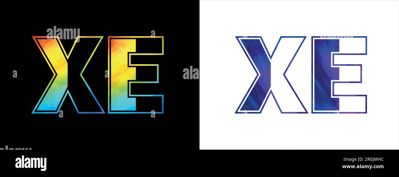 Letter XE logo design vector template. Creative modern luxurious ...