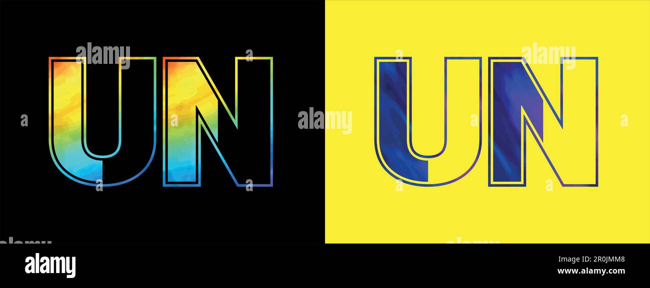 Initial letter UN logo Icon vector design template. Premium luxurious ...