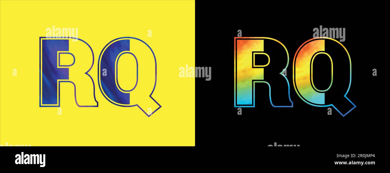 Unique RQ letter logo Icon vector template. Premium stylish alphabet ...