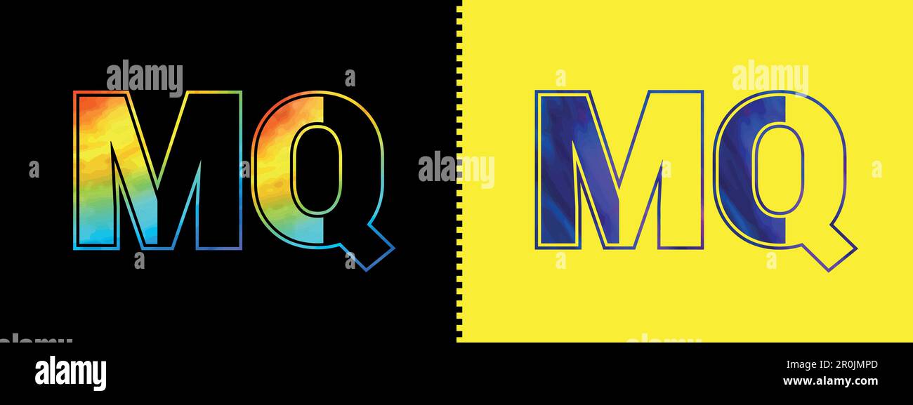 Unique MQ letter logo Icon vector template. Premium stylish alphabet ...