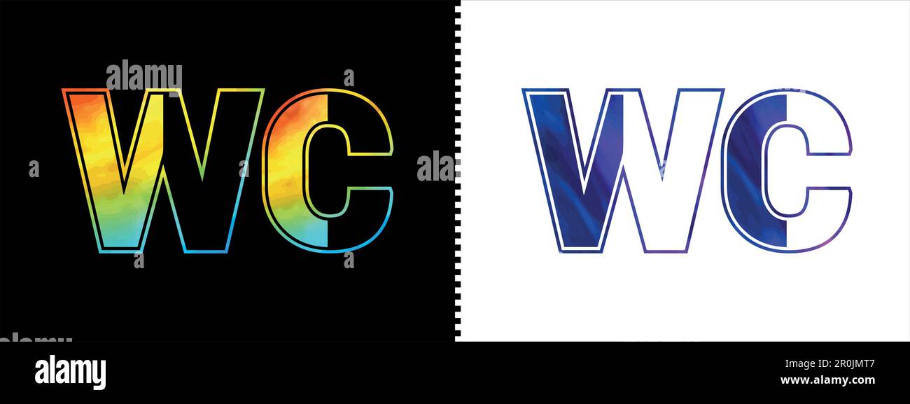 Initial letter WC logo Icon vector design template. Premium luxurious ...