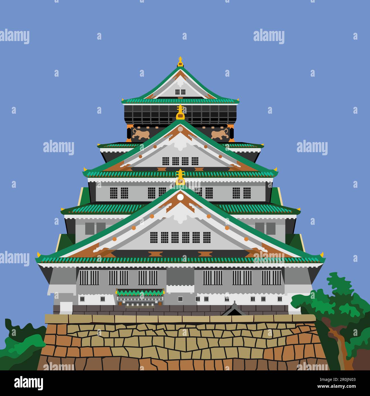 Osaka Castle Japan Landmark Stock Vector Image & Art - Alamy